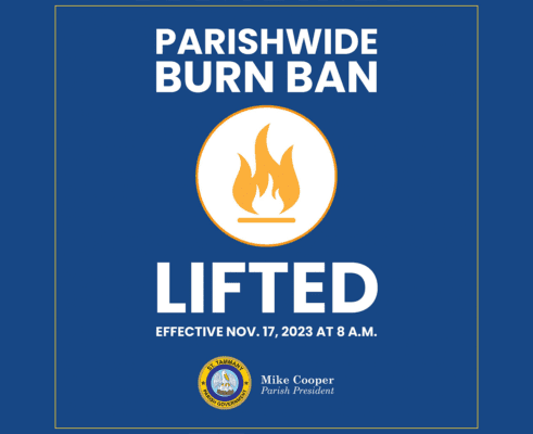 burn ban lifted - Pearl River, Louisiana